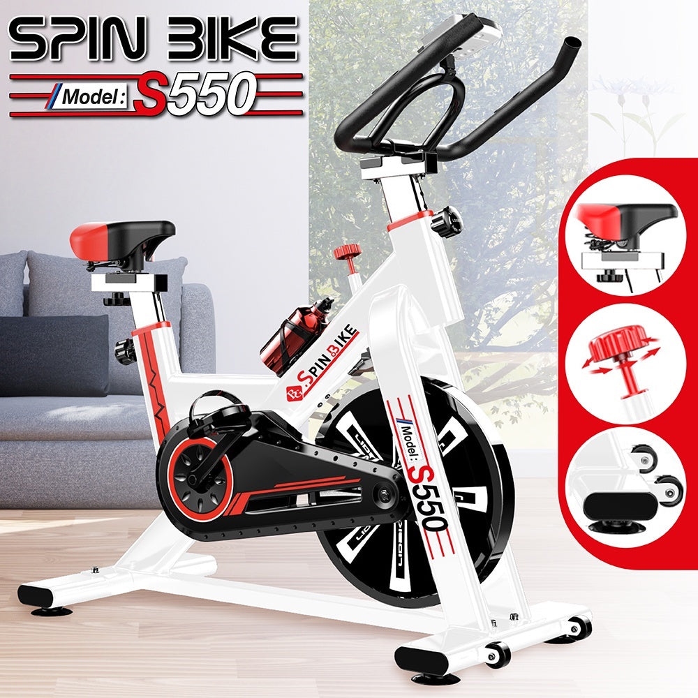 BG SPORT Sepeda Statis Spin Bike Alat Olahraga Cardio S-550 White – BGSPORTS